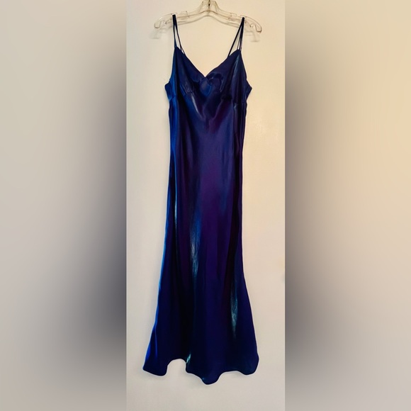 wild fable | Dresses | Wild Fable Blue Iridescent Slip Dress Maxi Size ...